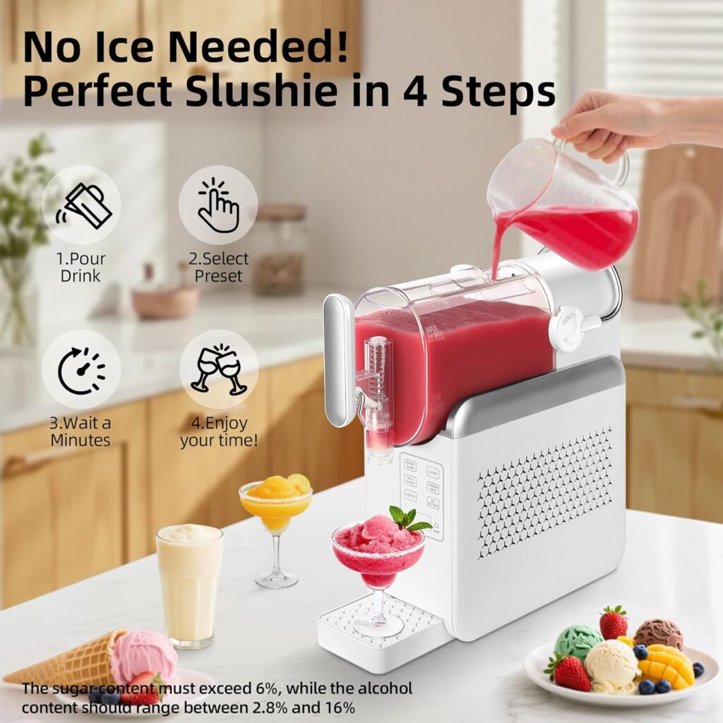 No Ice Needed 88oz Home Slushie Machine: 6 Presets, DIY Mode, LED ...